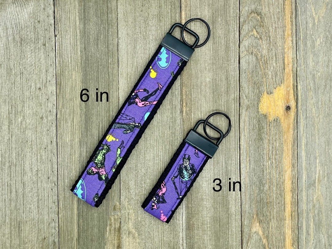 Caped Crusader Villains Print Car Key Fob for House Keys, Wristlet ...