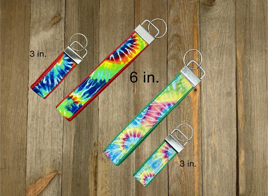 Tie Dye Print Car Key Fob for House Keys, Wristlet Keychain, Keyring ...