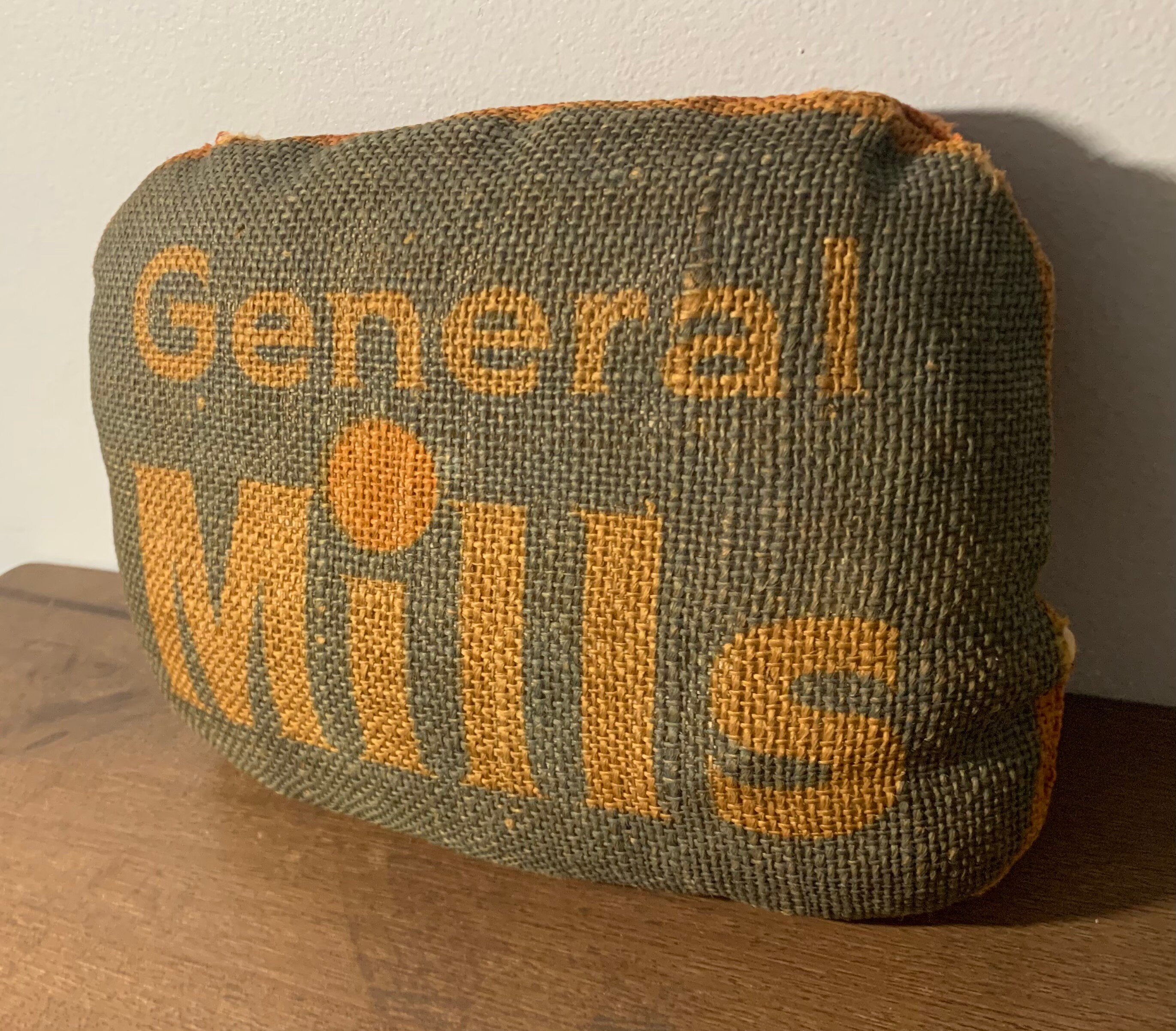 Custom Vintage Amish-made General Mills Burlap Sack Pillow Rural ...