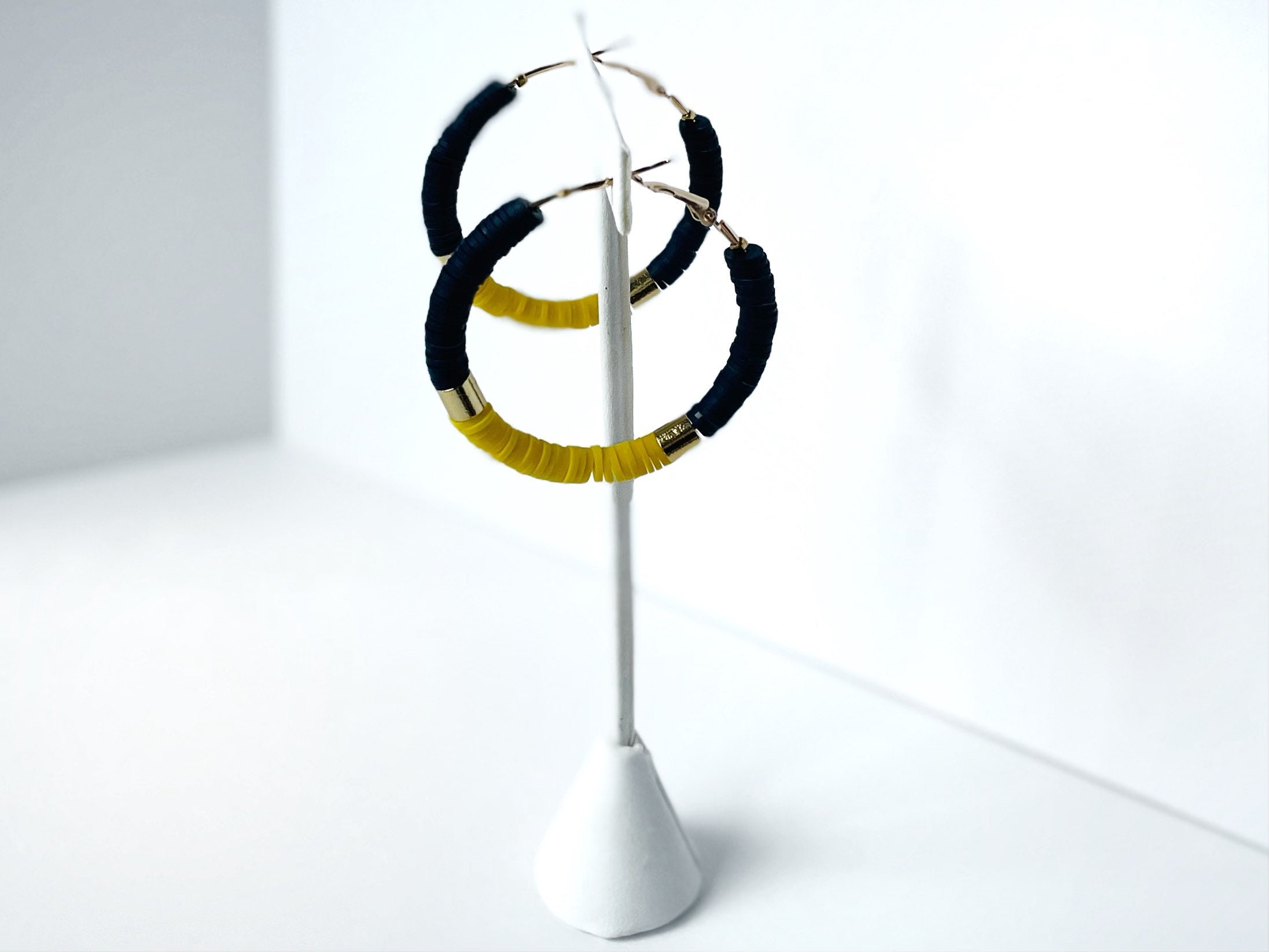 University Michigan Jewelry, Navy Yellow Football Earrings, Michigan ...