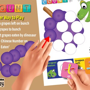 COUNTING in CHINESE - Learn Numbers in Chinese, Dinosaur Eating Grapes ...