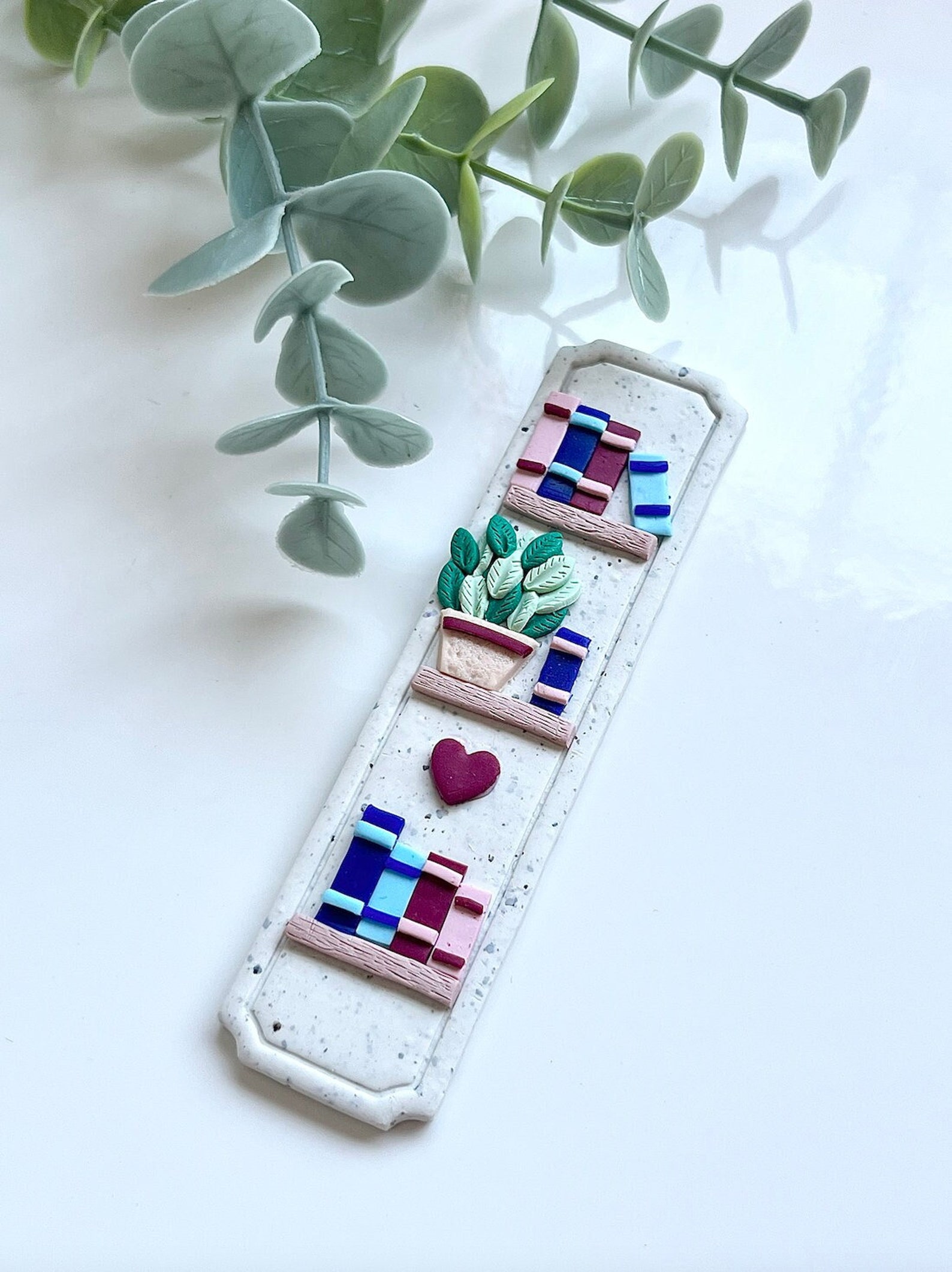 Handmade Polymer Clay Bookmark: Bookshelf Decor - Etsy