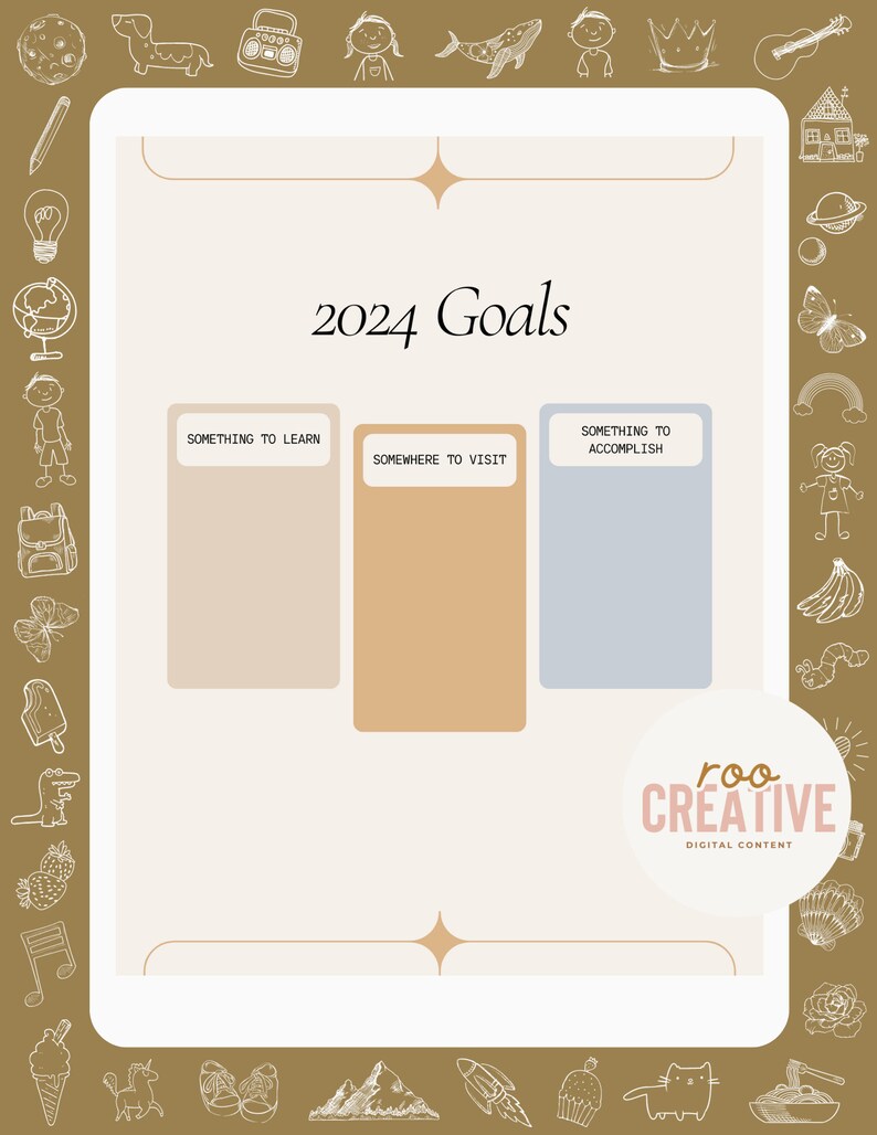 Kids Vision Board | New Years Goal Sheet | Goal Setting Printable for ...