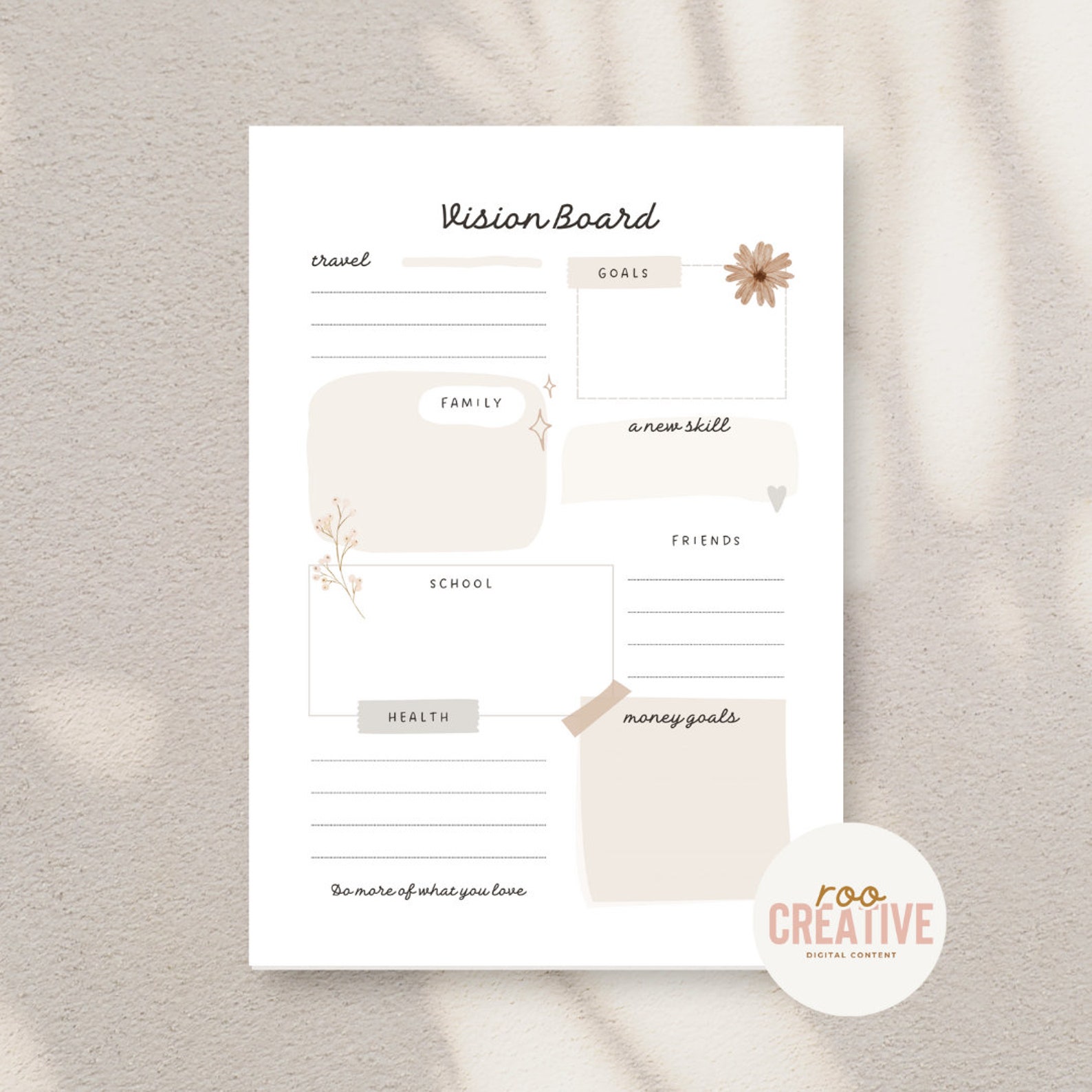 Teen Vision Board | Teen New Years Goal Sheet | Goal Setting Printable ...