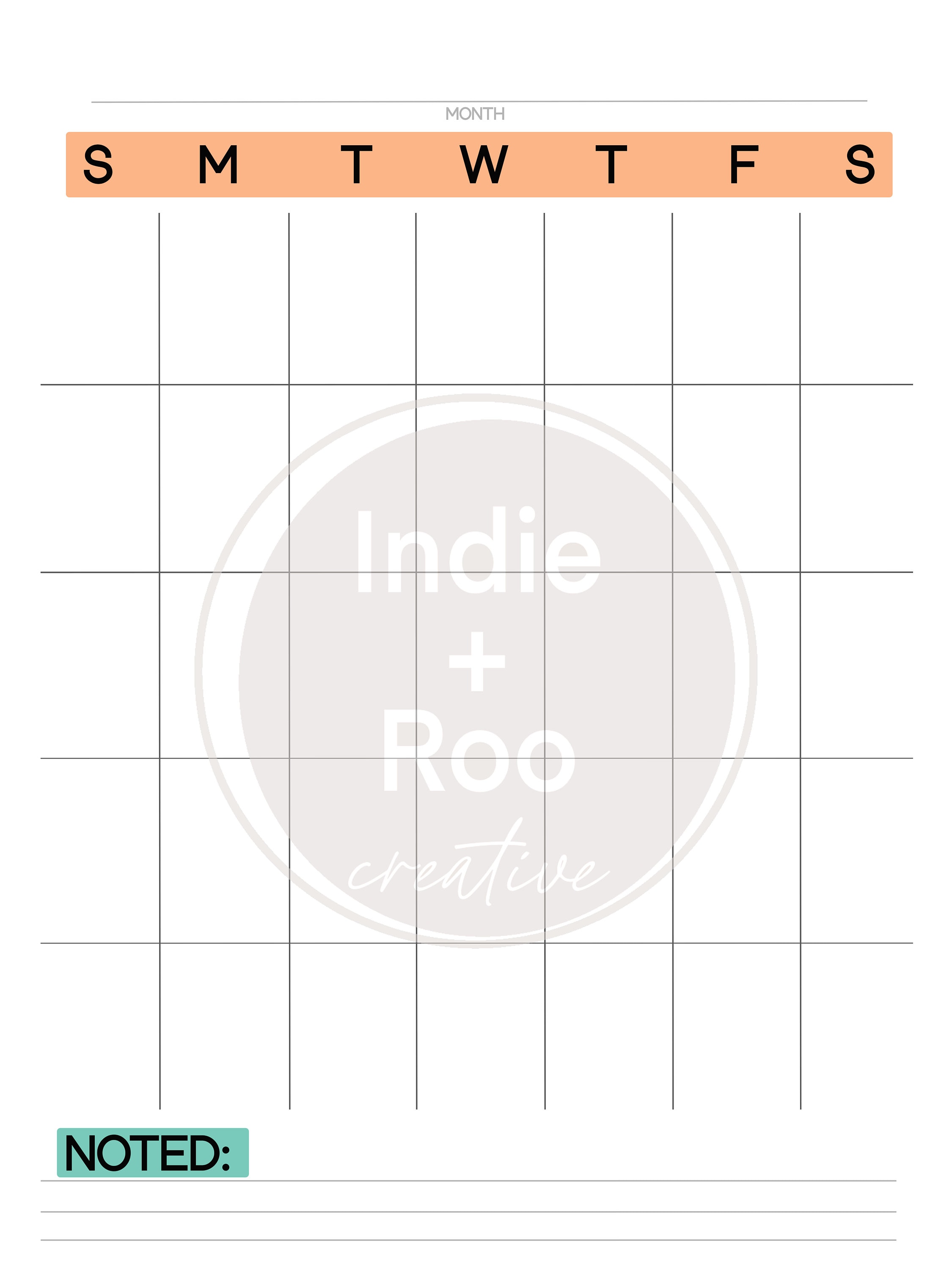 Minimalist Calendar | PRINTABLE | Instant Download | Planner | Digital ...