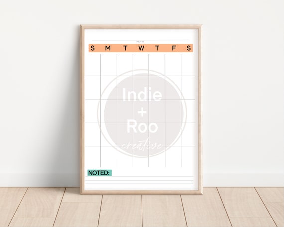 Minimalist Calendar PRINTABLE Instant Download Planner | Etsy
