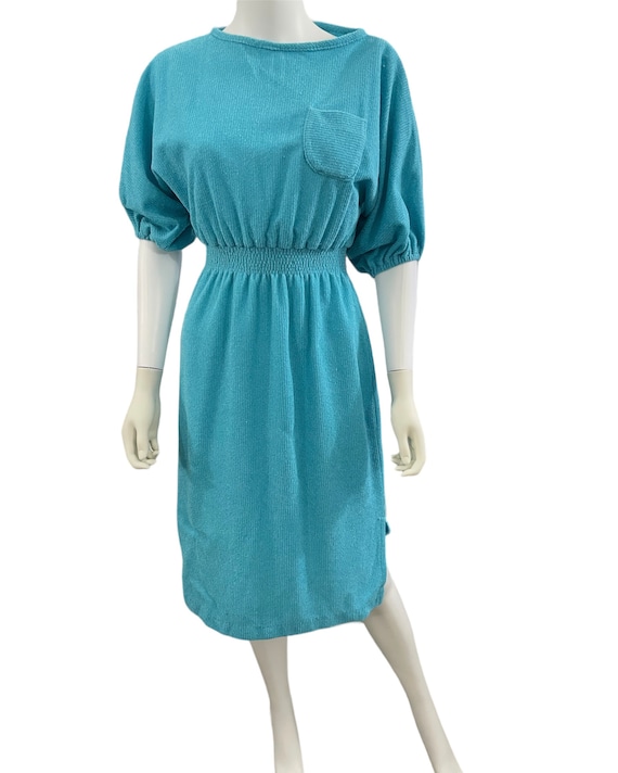 80’s polyester textured dress - Gem