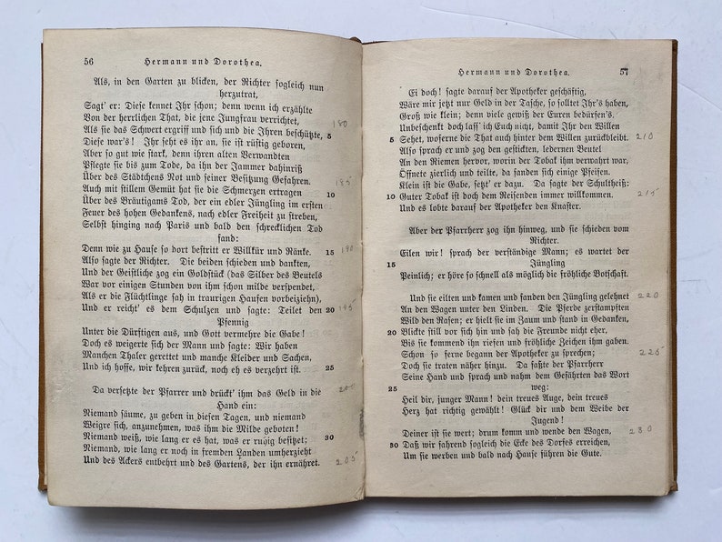 RARE Hermann Und Dorothea Von Goethe (in German) Edited With ...