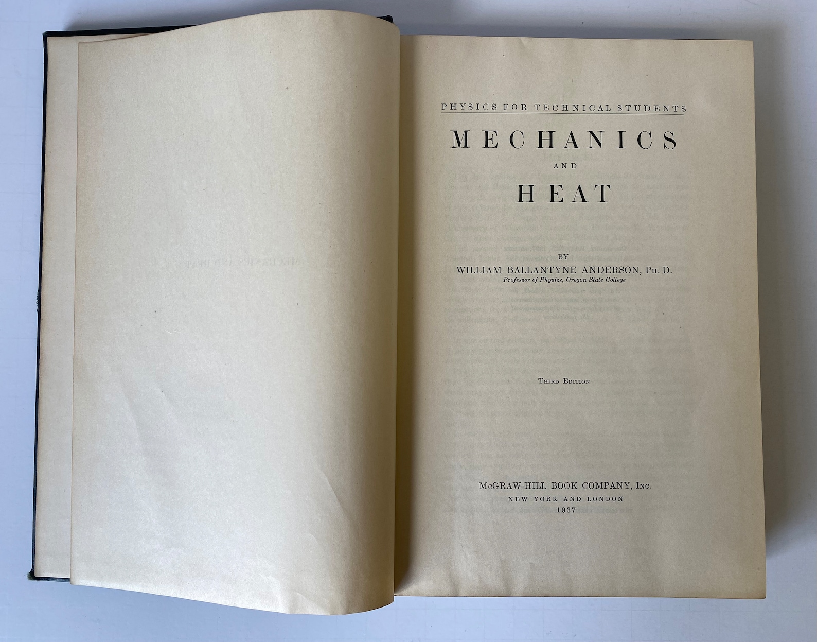 Physics for Technical Students: Mechanics & Heat by William Anderson ...