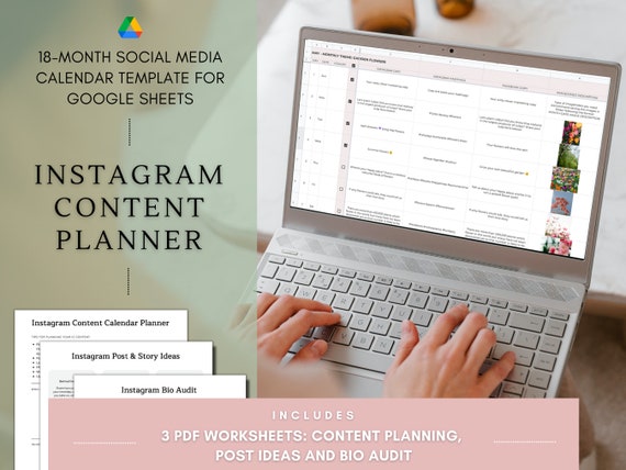 Content Planner Instagram Planner Social Media Planner | Etsy