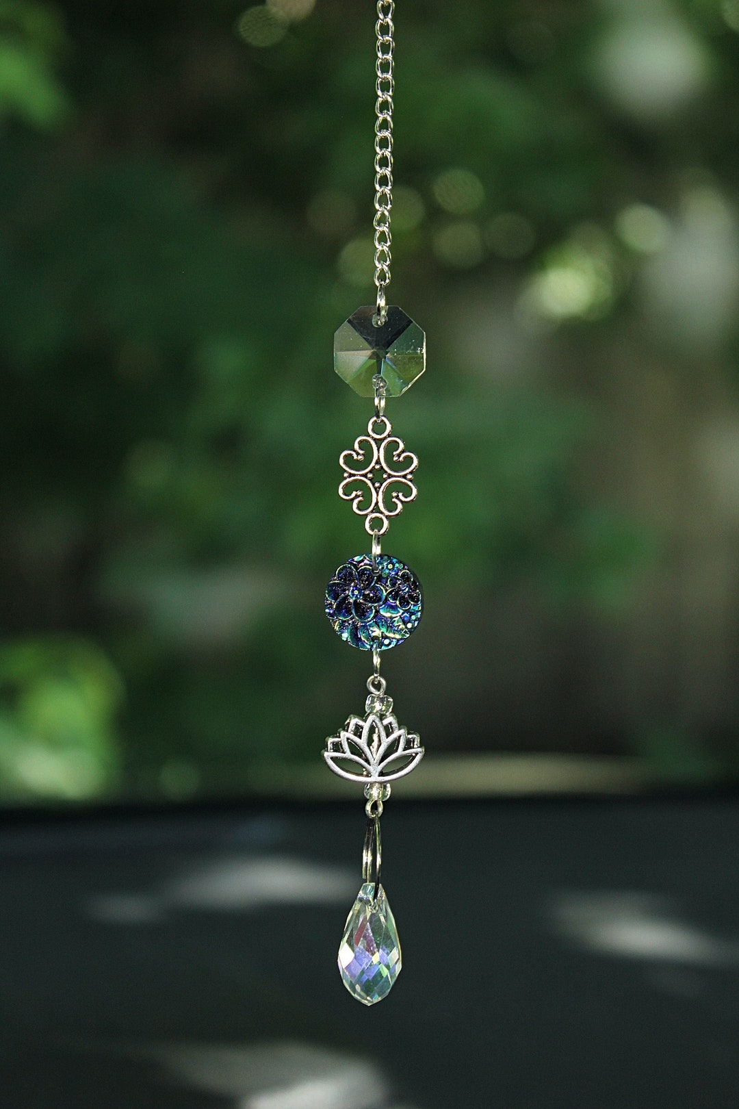 Blue Lotus Rear View Mirror Charm - Etsy