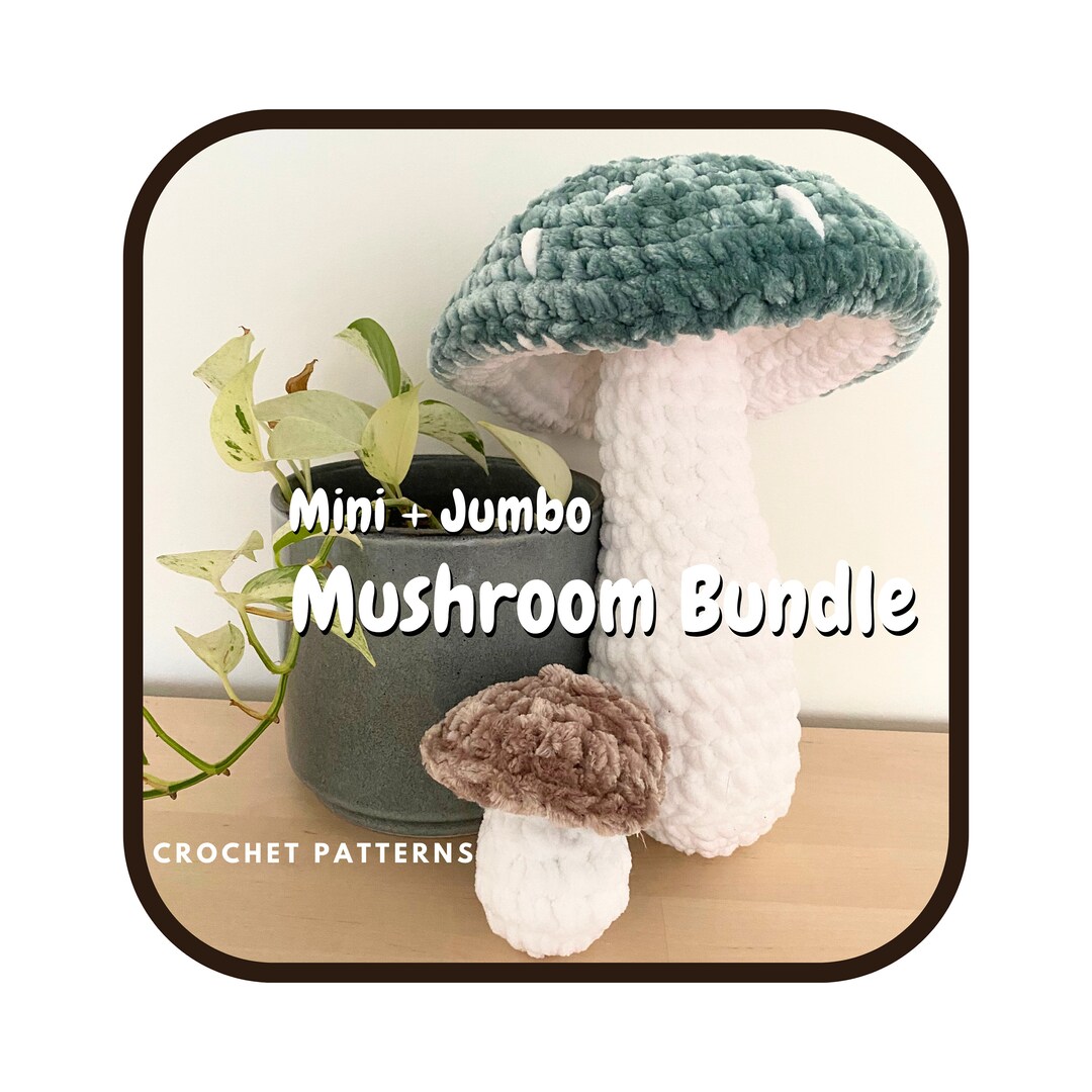 Mini + Jumbo Mushroom - CROCHET PATTERN BUNDLE - Etsy