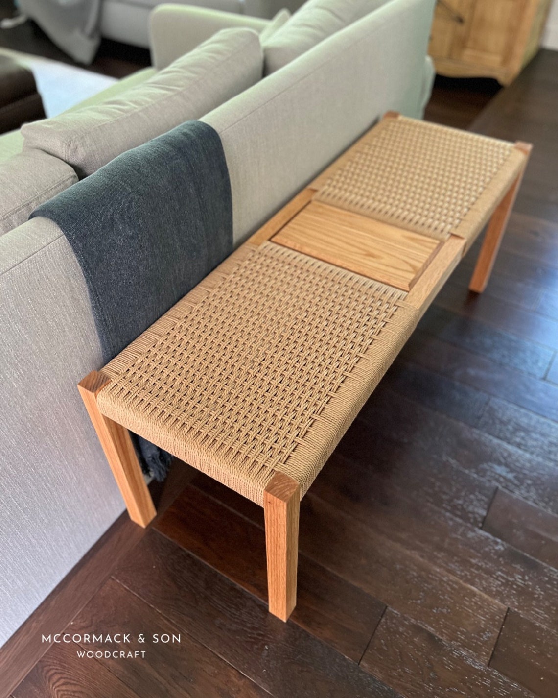 Minimalist Style Danish Cord Bench, Mid-century Modern - Etsy