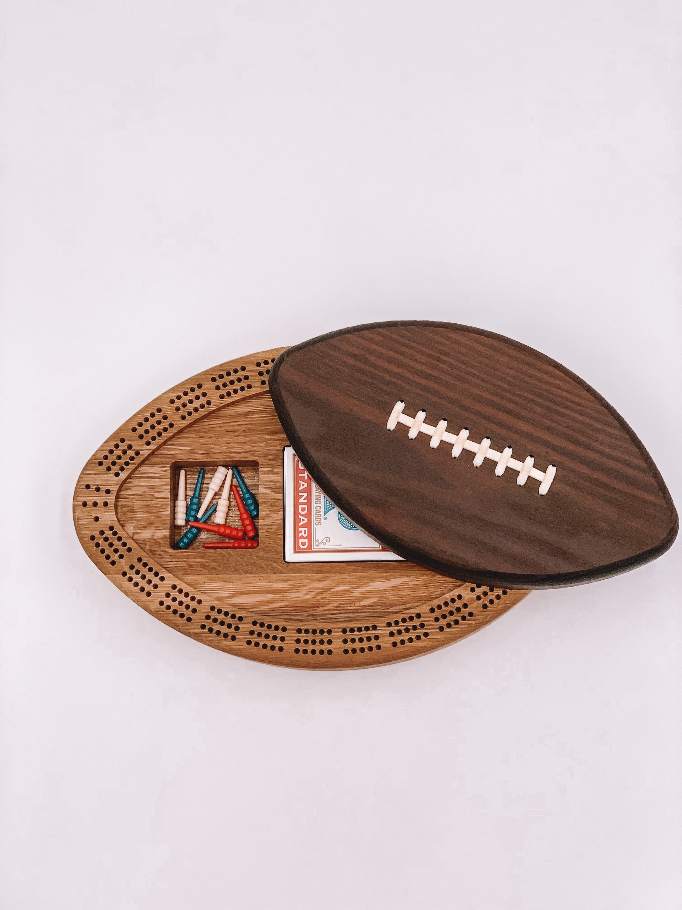 Game Day Cribbage Board, Football Cribbage Board With Storage for Cards ...