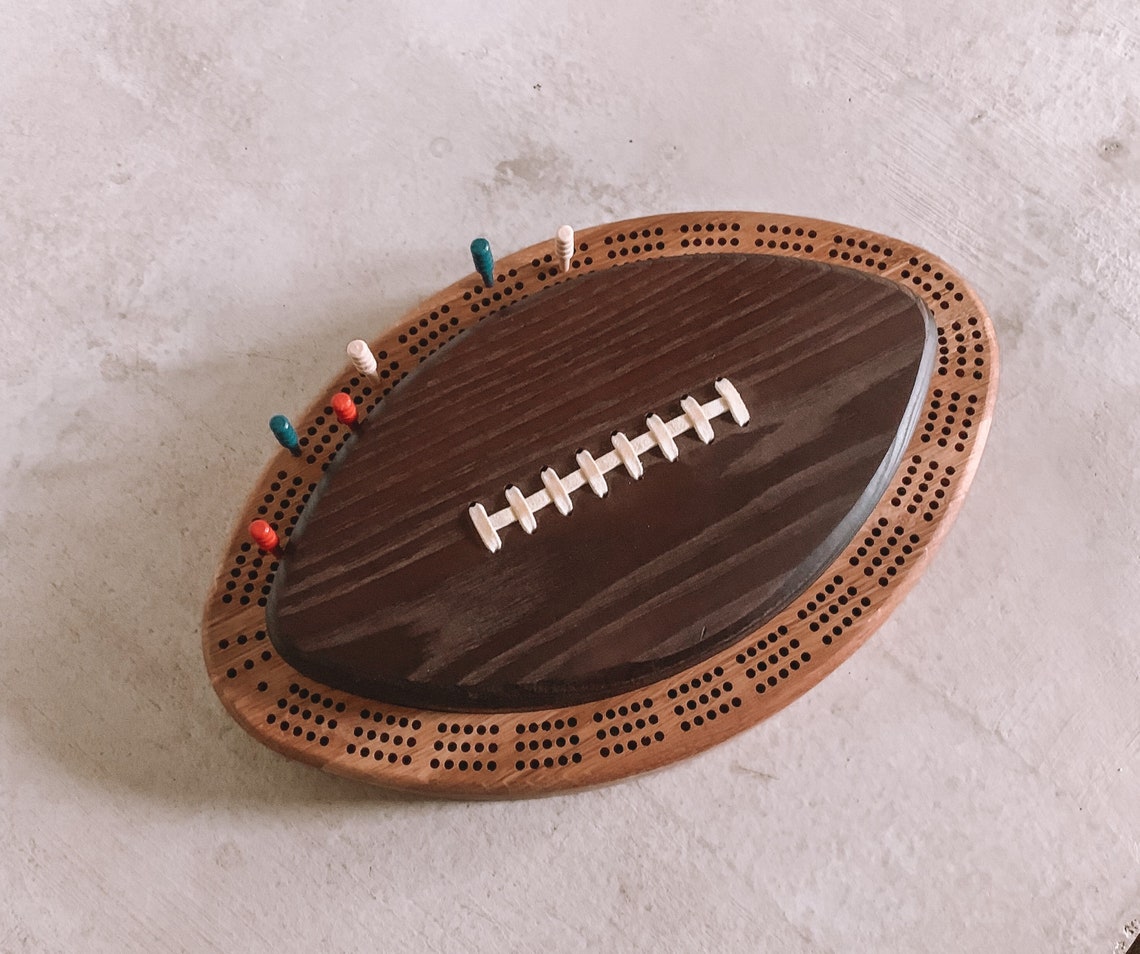 Game Day Cribbage Board, Football Cribbage Board With Storage for Cards ...