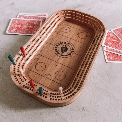 Hockey Cribbage Board: Custom Board Add Your Logo or Team - Etsy