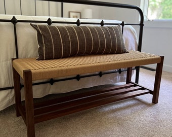 Timeless Danish Cord Bench, Mid-century Modern Style - Etsy