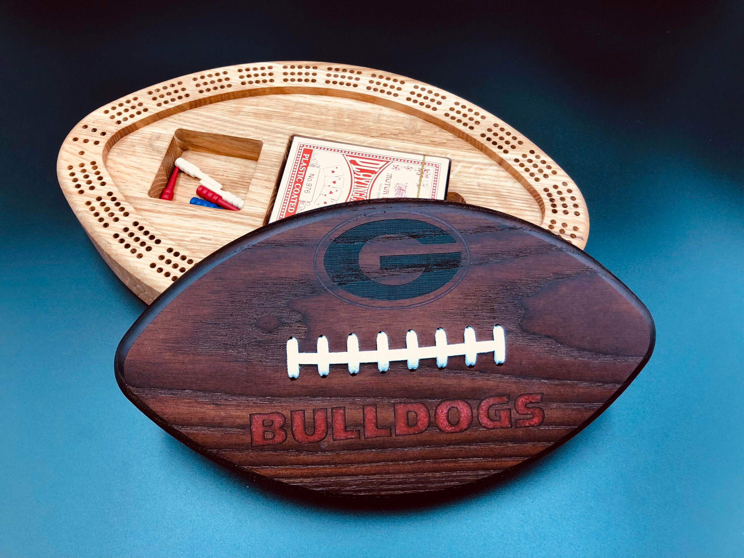 Game Day Cribbage Board, Football Cribbage Board With Storage for Cards ...