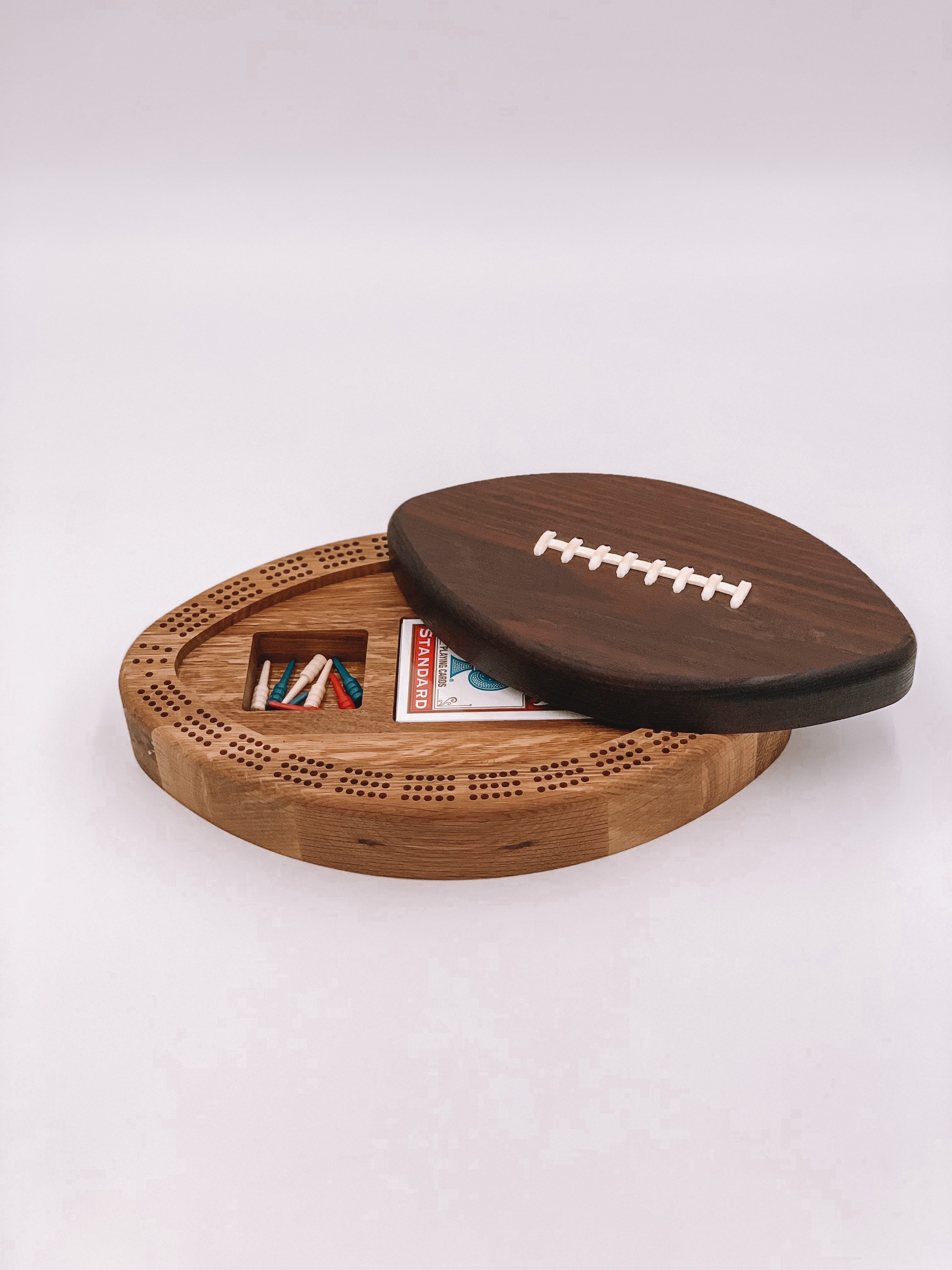 Game Day Cribbage Board, Football Cribbage Board With Storage for Cards ...