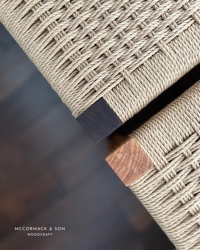 Timeless Danish Cord Bench, Mid-century Modern Style - Etsy