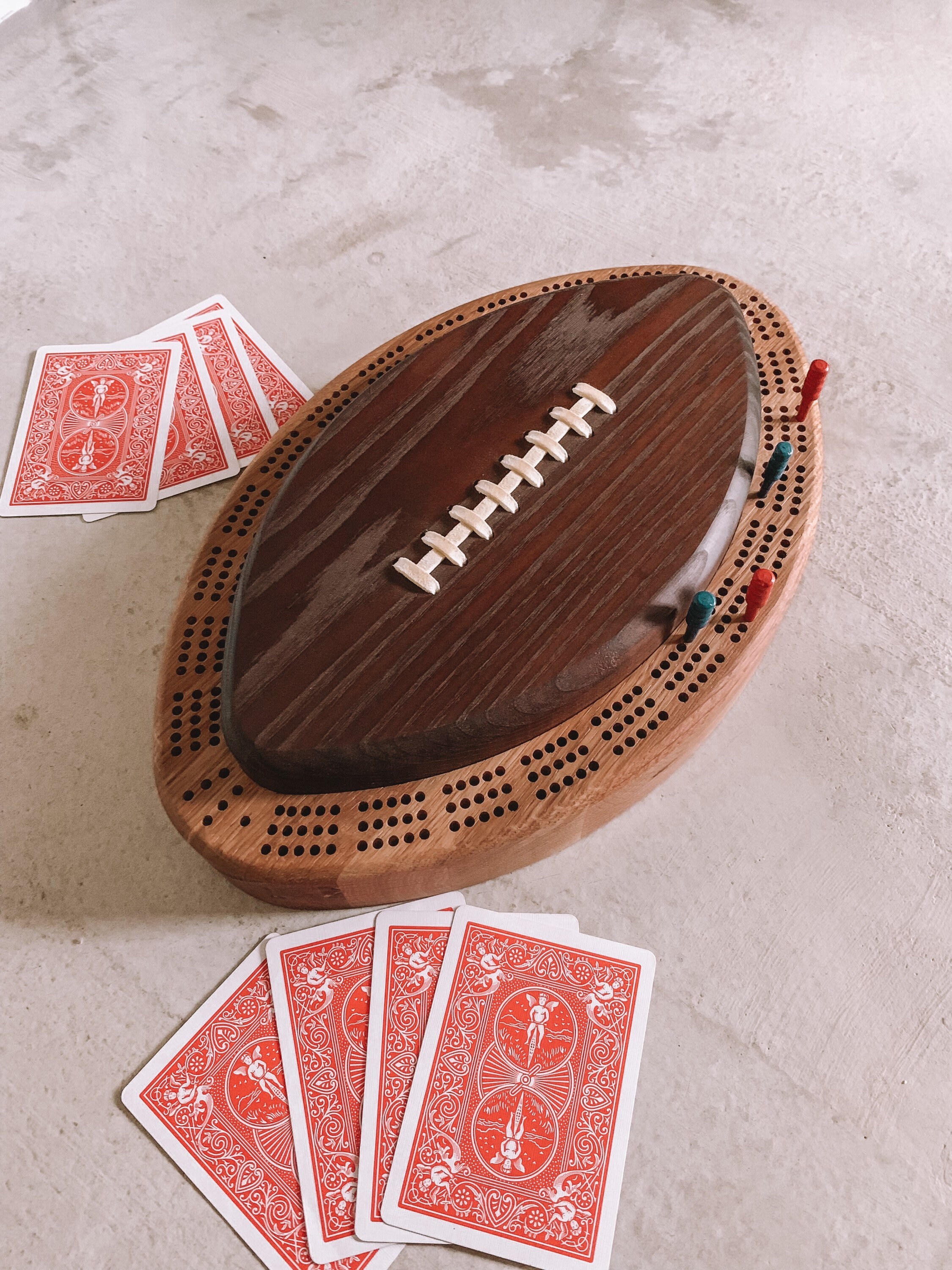 Game Day Cribbage Board, Football Cribbage Board With Storage for Cards ...