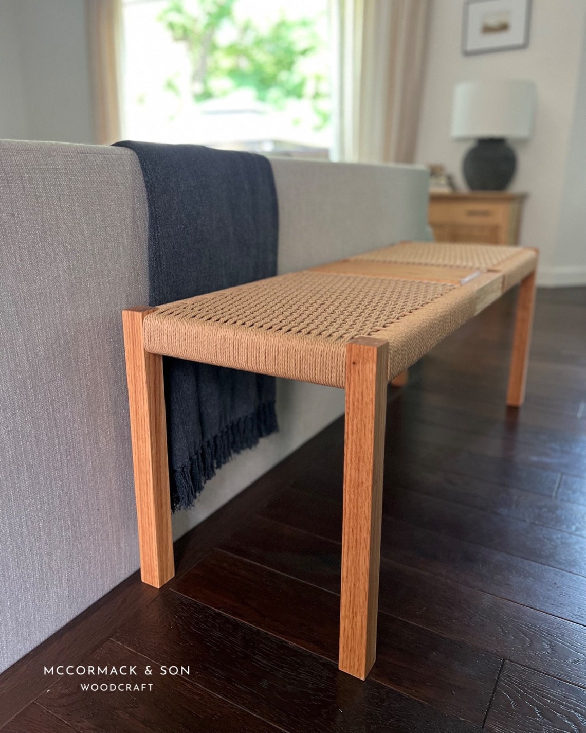 Minimalist Style Danish Cord Bench, Mid-century Modern - Etsy