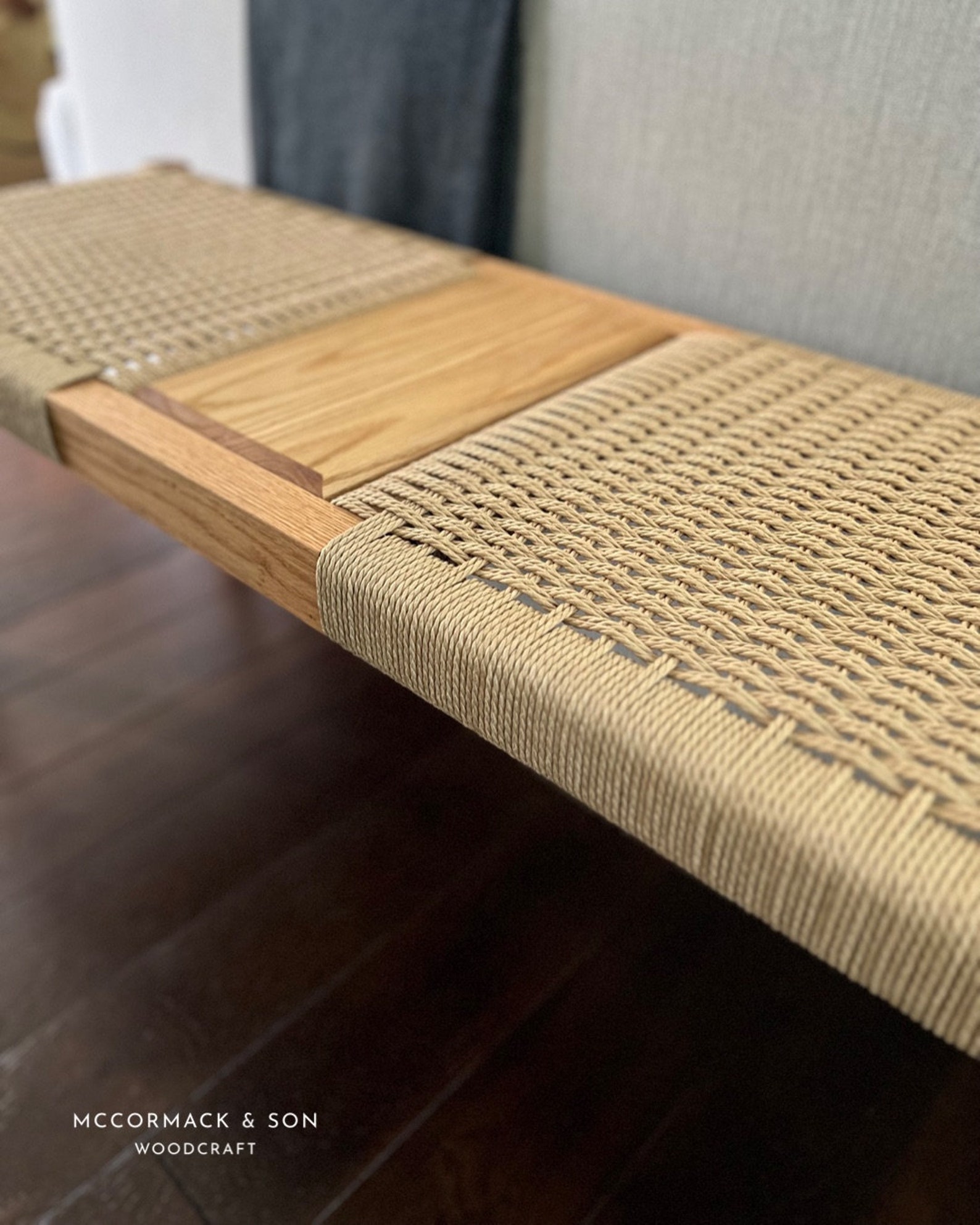 Minimalist Style Danish Cord Bench, Mid-century Modern - Etsy