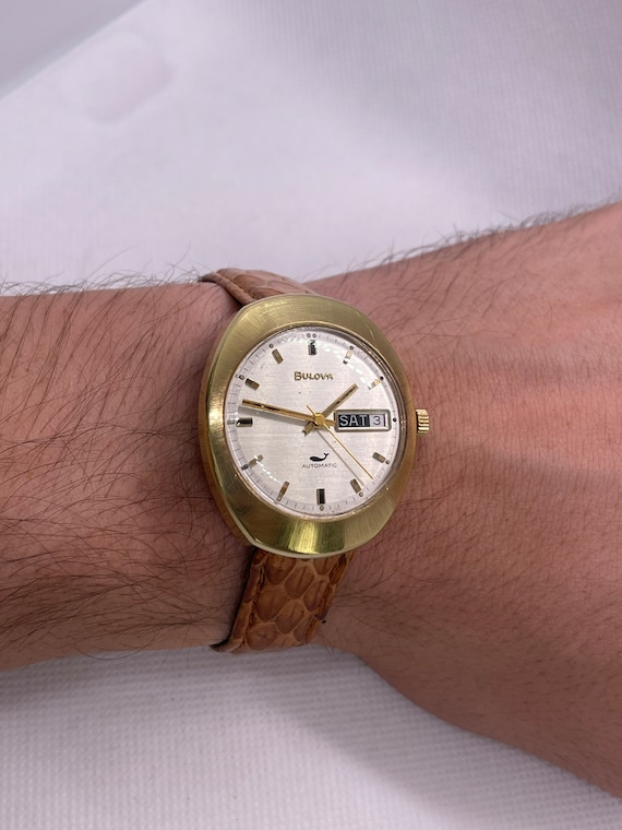 Vintage Bulova Golden Clipper 1969 Automatic Day Date… - Gem