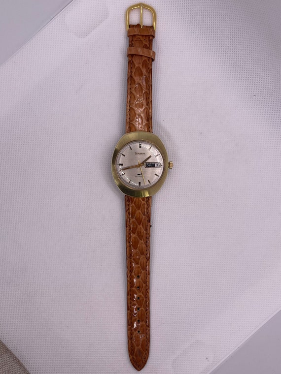 Vintage Bulova Golden Clipper 1969 Automatic Day Date… - Gem