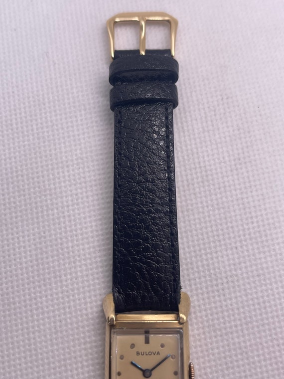 Vintage Bulova Tank Heavy 14K Gold Watch 21mm Wide an… - Gem