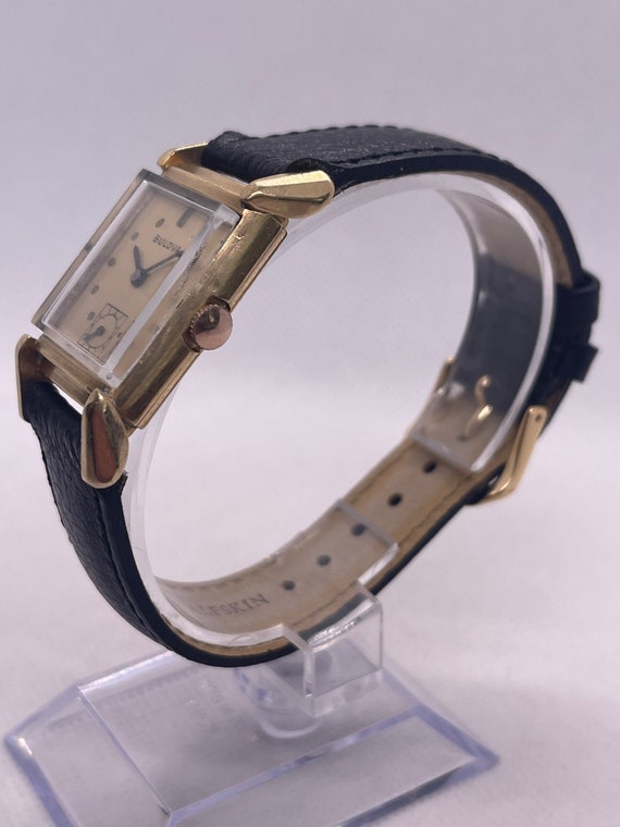 Vintage Bulova Tank Heavy 14K Gold Watch 21mm Wide an… - Gem