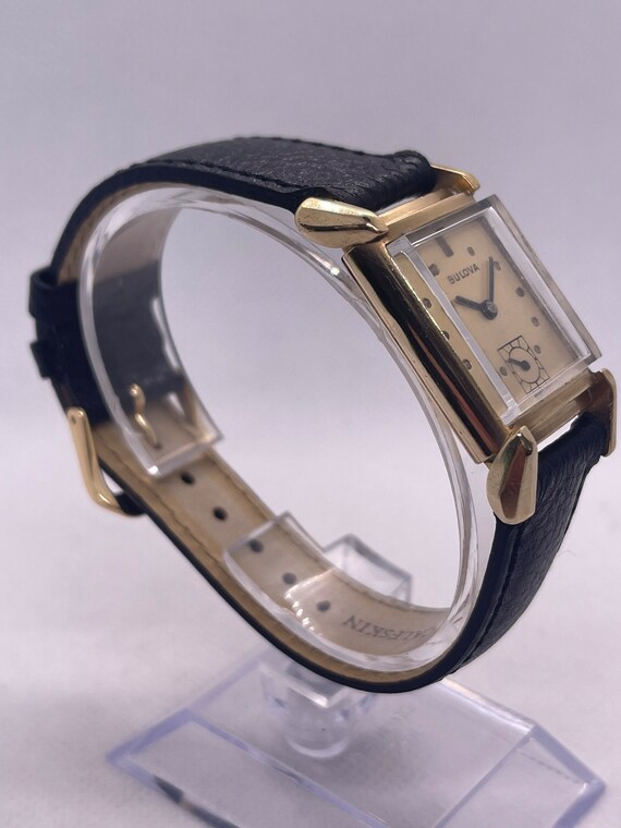 Vintage Bulova Tank Heavy 14K Gold Watch 21mm Wide an… - Gem