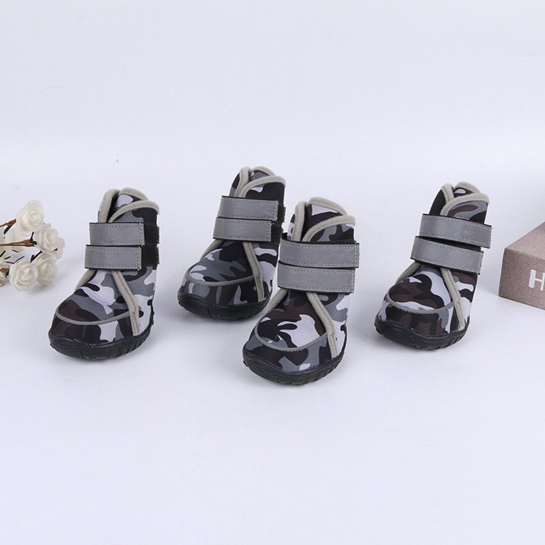 4 Colors Cute Waterproof Dog Pet Shoes Boots Super Warm Comfy Rubber ...