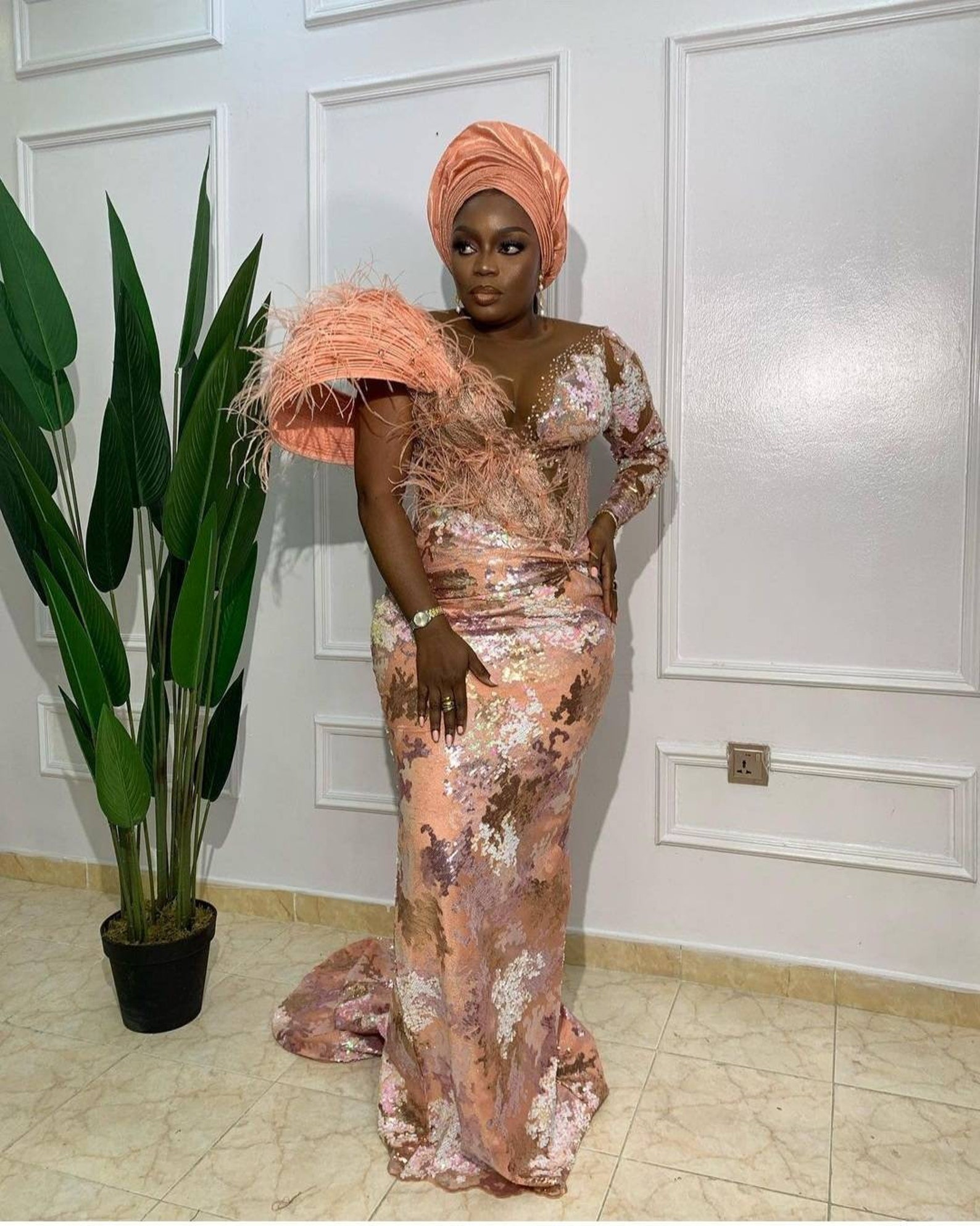 Autogele pre-tied Gele Already Sewn Gele Ready to Wear Gele Aso Oke ...