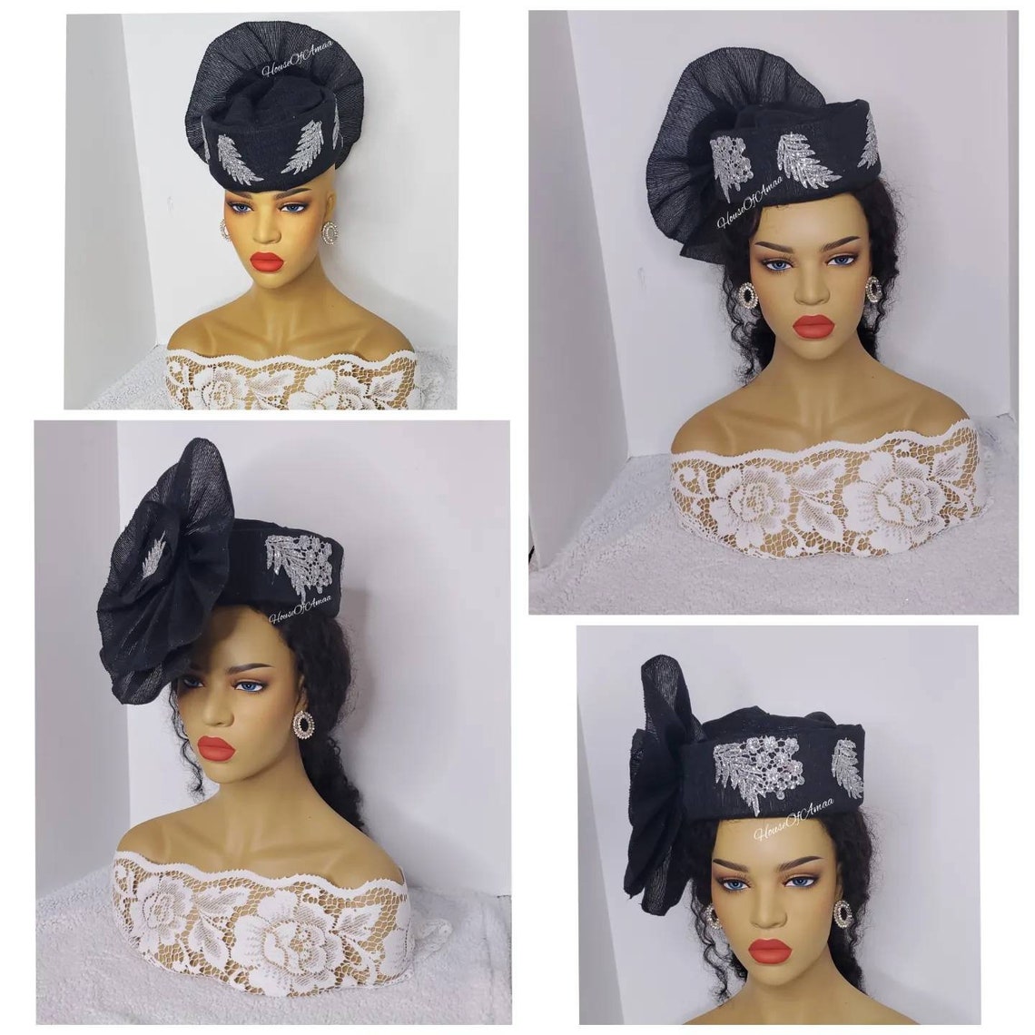 Zara Cap, Autogele, Already Sewn, Zara Cap With Asooke, Pre-tied ...