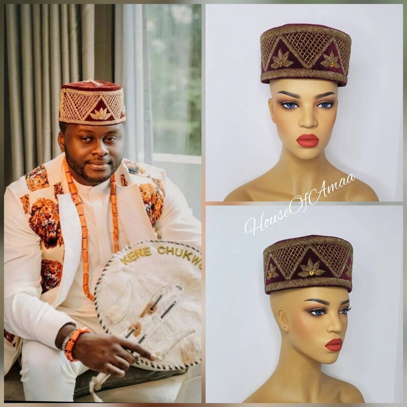Awolowo Cap/beaded Cap /beaded Awolowo Cap Made With MARCO. Firm ...