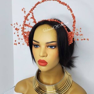 Halo Crown With Beaded Corals | Coral Bead Headwear | Coral Headwear ...