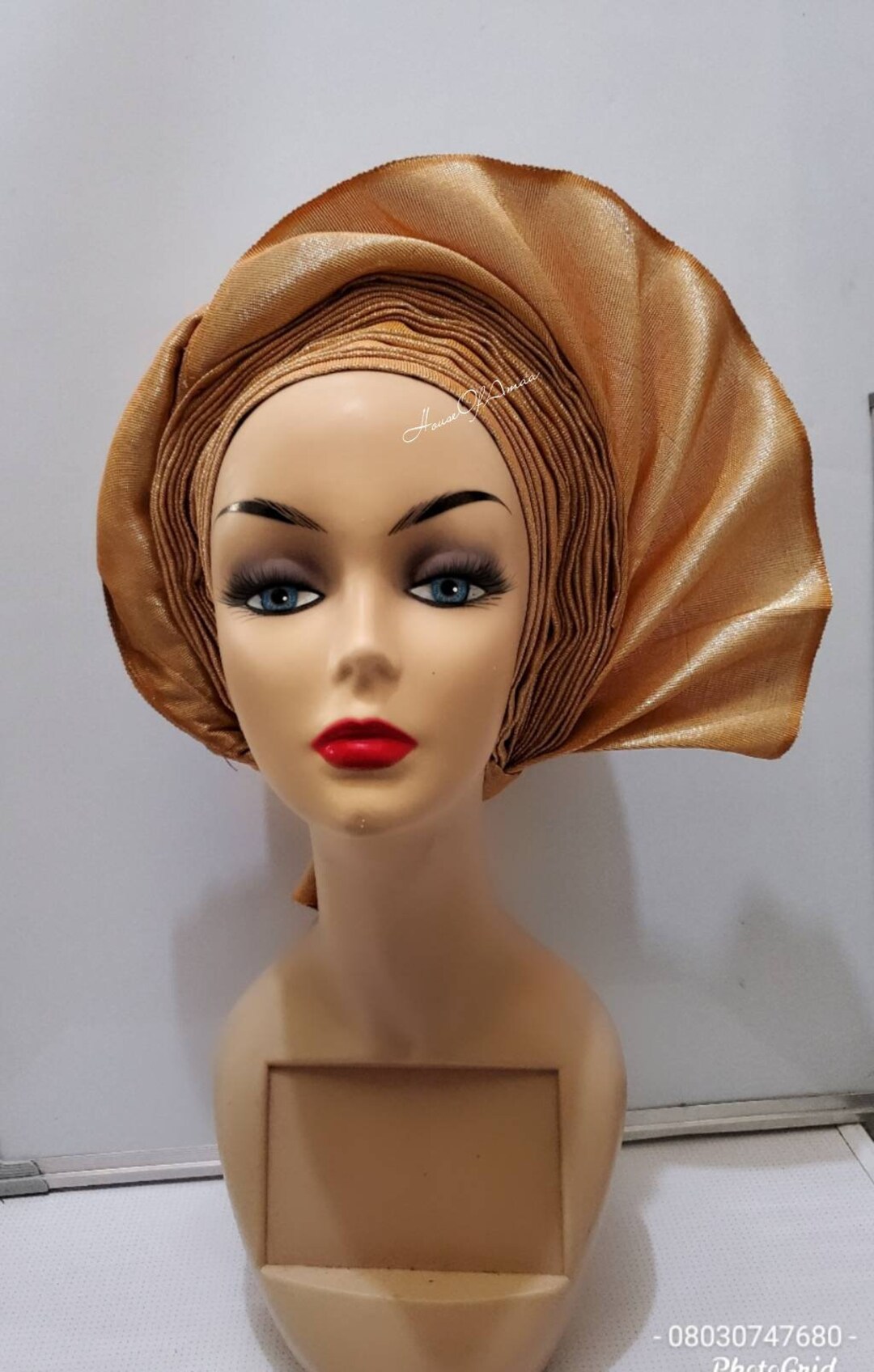 Autogele (pre-tied Gele) | One Side Fan Style| Already Sewn Gele ...