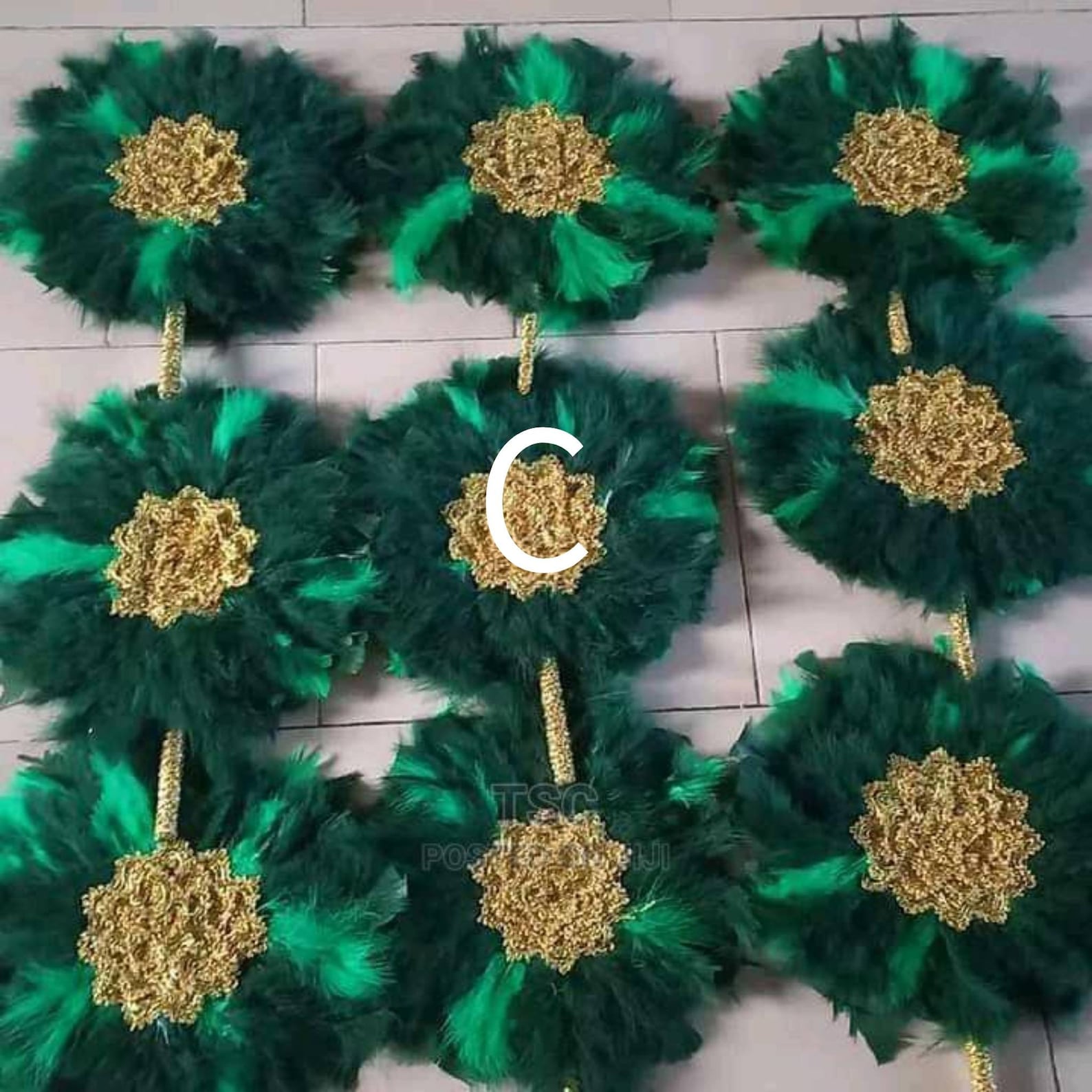 5 Pieces Asoebi Bridal Handfan | Feather Handfan | Traditional Marriage ...