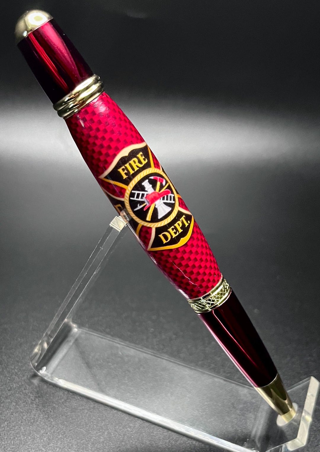 Handmade Firefighter Crest Twist Epoxy Pen - Etsy