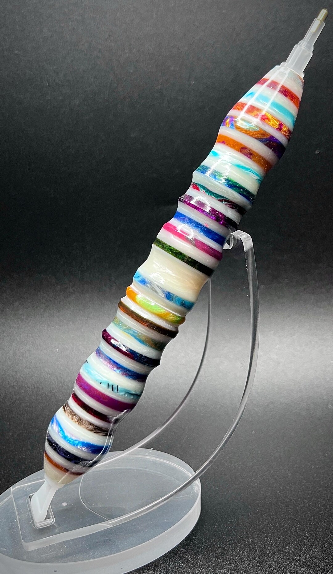 Handmade Colorfully Swirled & Segmented Resin Diamond Painting Pen ...