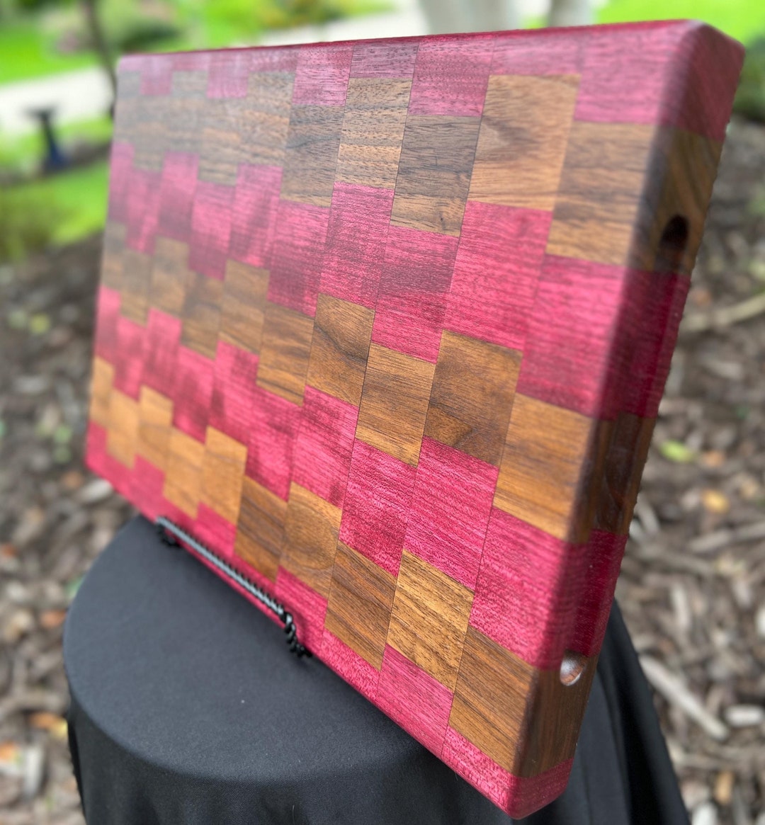 Handmade Large Segmented Cutting Board - Black Walnut & Purpleheart - Etsy