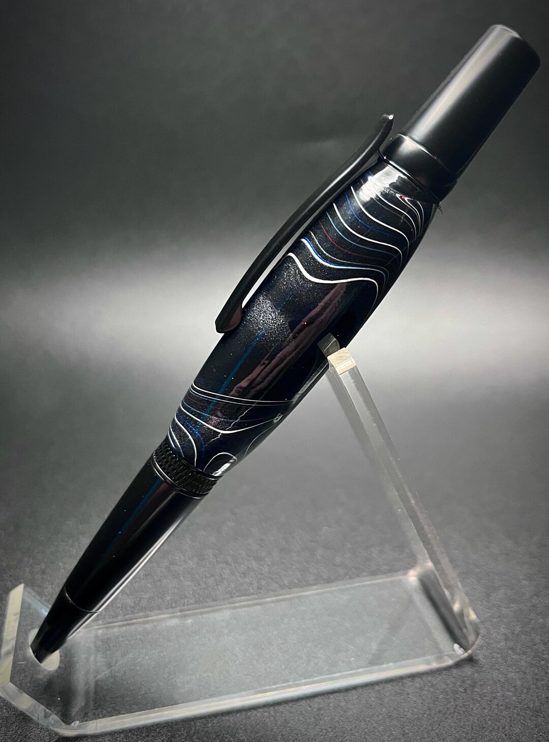 Rollerball Pen With Chevy Fordite “motor City Agate” & Black Epoxy - Etsy