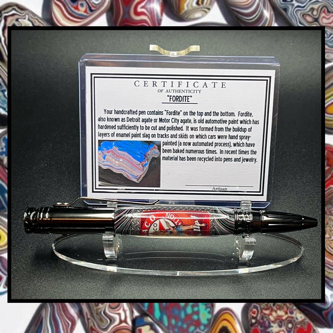Handcrafted Bolt-action Pin-up Girl Pen With Fordite Caps - Etsy