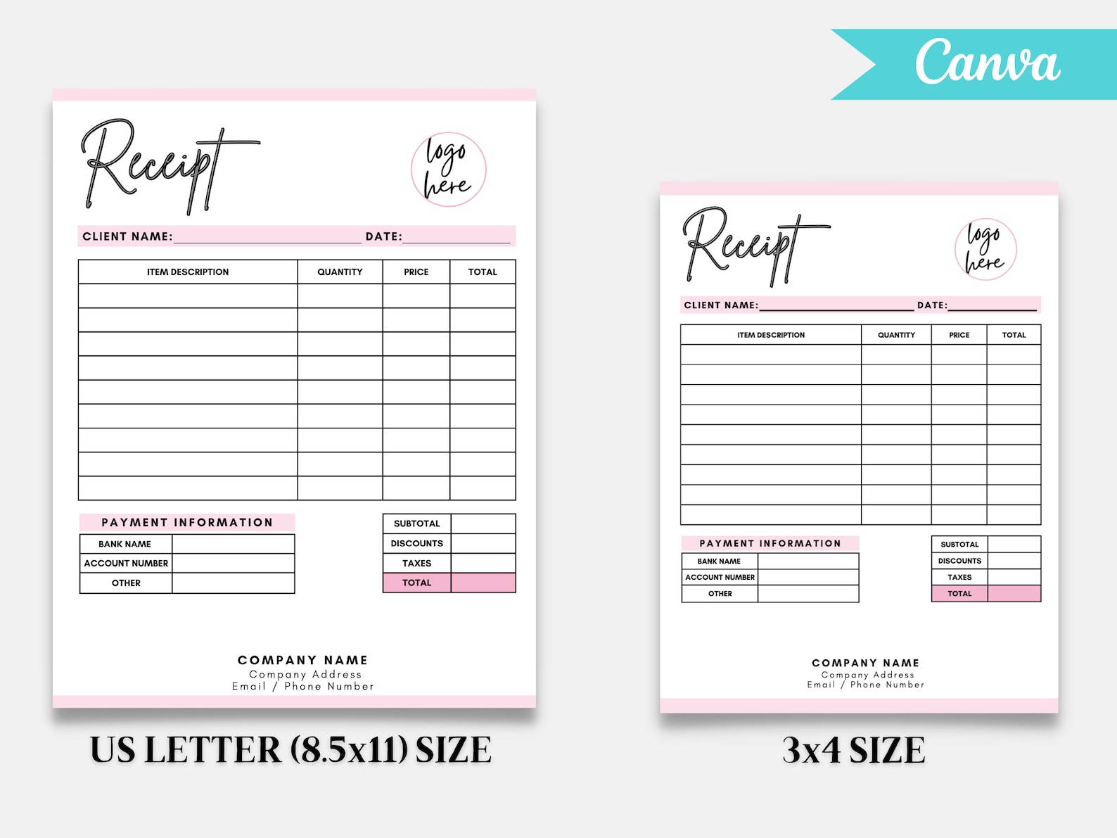 Receipt Template, Small Business Receipt, Custom Order Form, Order Form ...