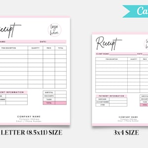 Receipt Template, Small Business Receipt, Custom Order Form, Order Form ...