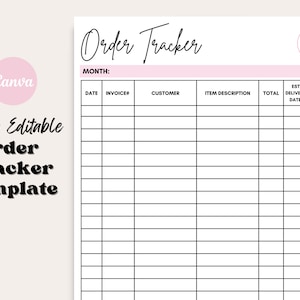 Order Tracker, Online Order Tracker Printable, Shopping Tracker ...