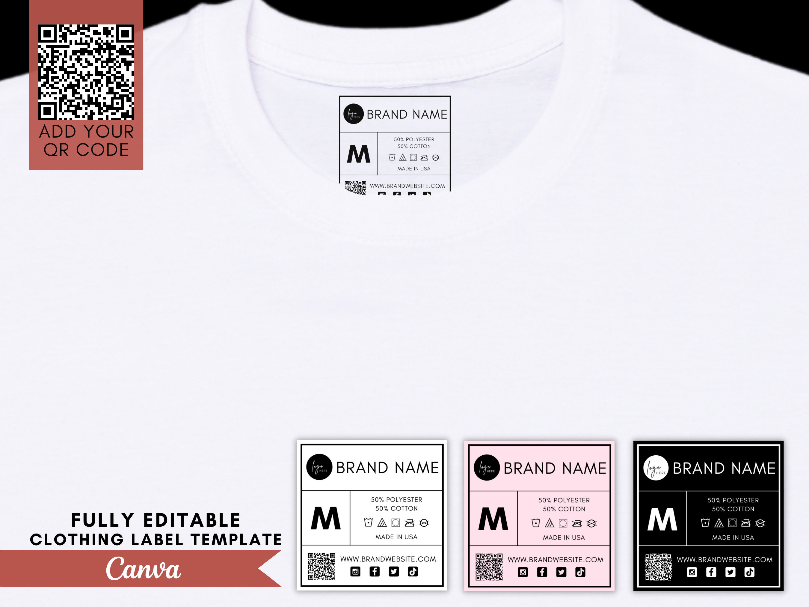 Printable Clothing Labels Clothing Size Labels Custom - Etsy