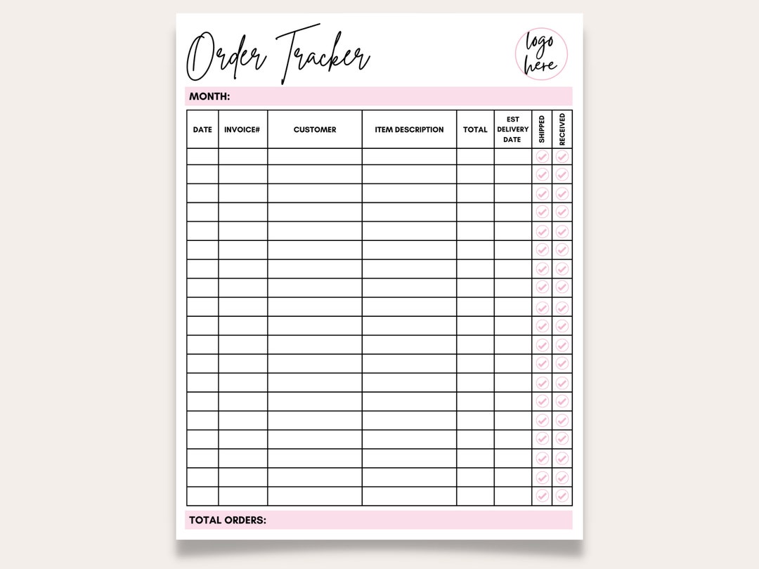 Order Tracker, Online Order Tracker Printable, Shopping Tracker ...