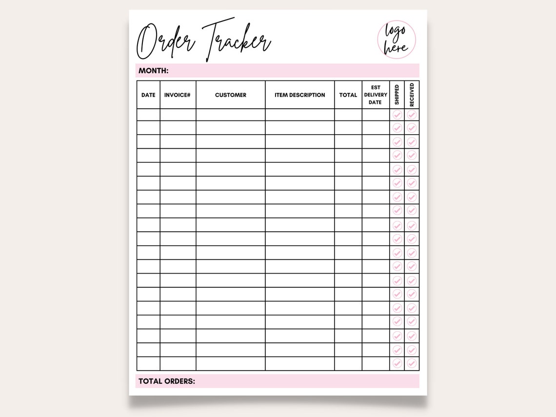Order Tracker Online Order Tracker Printable Shopping - Etsy